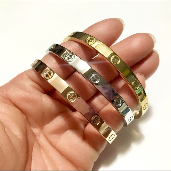 Jewelry | Bundle Set Of Love Screw Head Bangle Bracelet Cuff | Poshmark